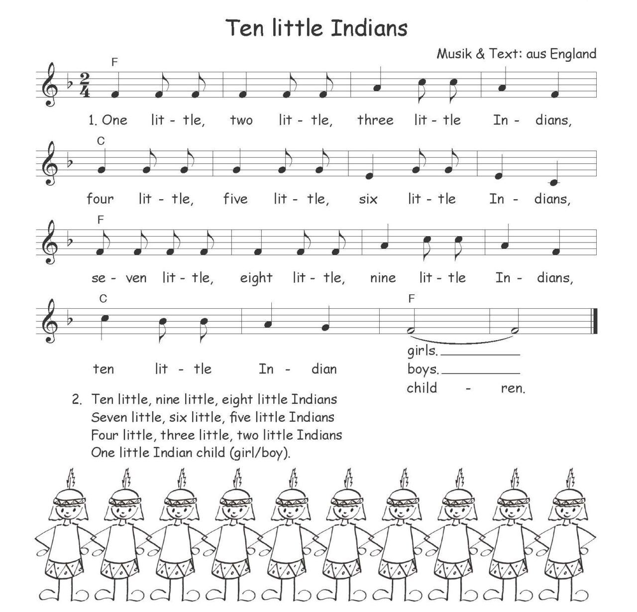 Ten little Indians - Volkslieder aus Tirol