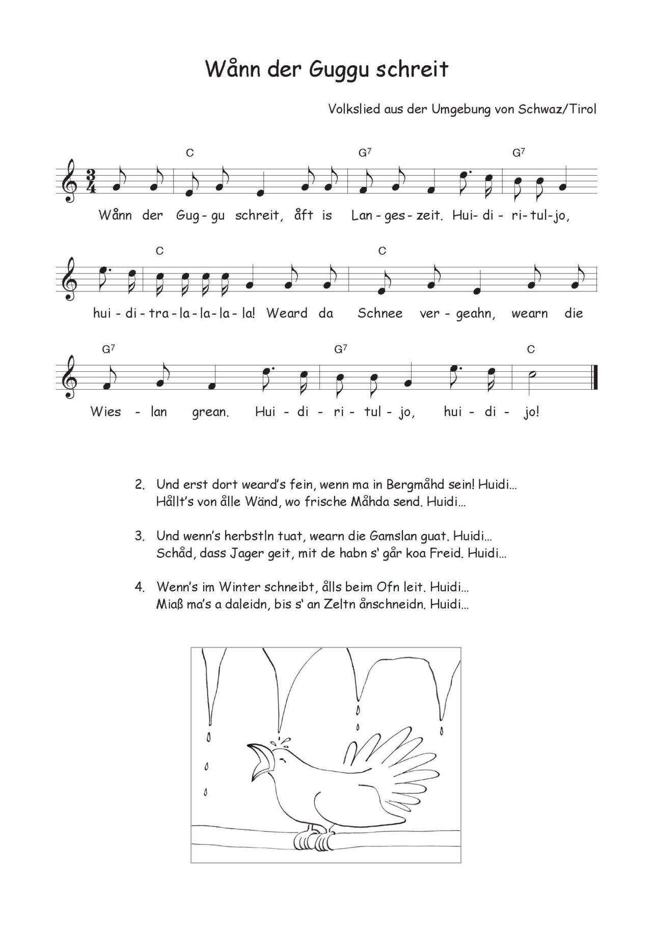 Wånn der Guggu schreit - Volkslieder aus Tirol